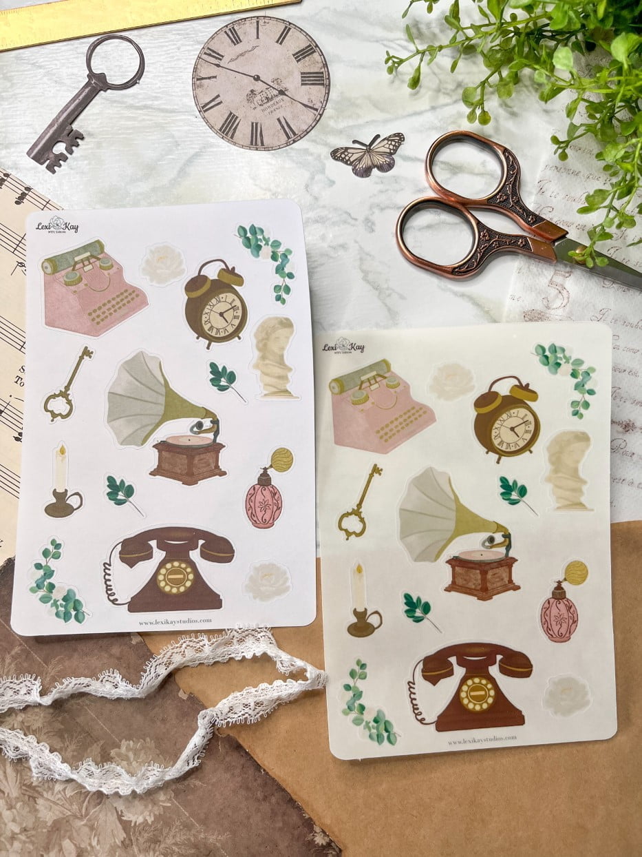 ANTIQUE STICKER SHEET – LexiKay Studios Ltd