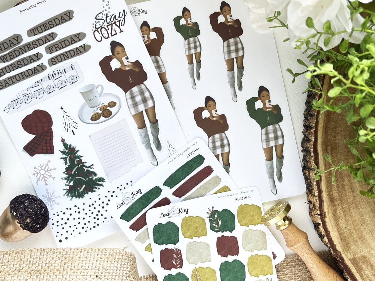 CHRISTMAS GIRL JOURNAL STICKER SHEET – LexiKay Studios Ltd