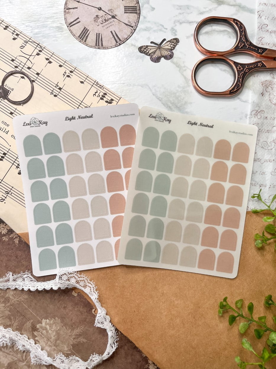 LIGHT NEUTRAL ARCH STICKER SHEET – LexiKay Studios Ltd