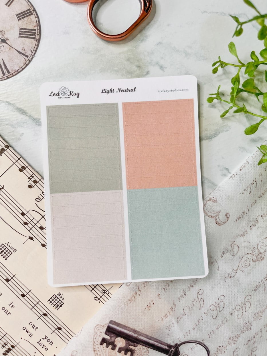 LIGHT NEUTRAL LABEL STICKER SHEET – LexiKay Studios Ltd