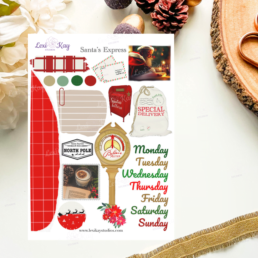 Santa’s Express Journaling Printable Sticker Sheet – LexiKay Studios Ltd