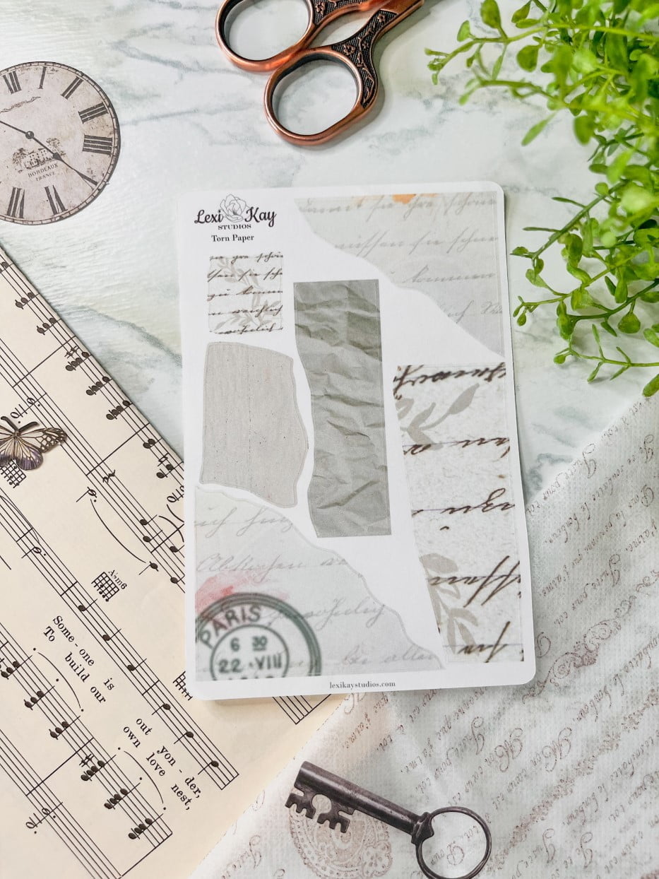 TORN PAPER STICKER SHEET – LexiKay Studios Ltd
