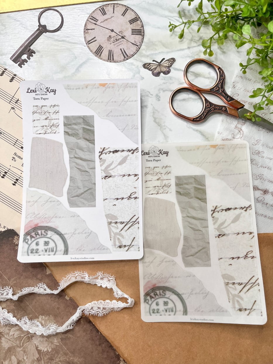 TORN PAPER STICKER SHEET – LexiKay Studios Ltd
