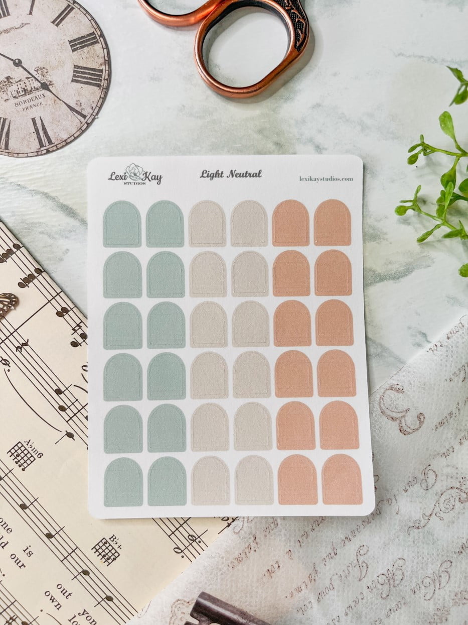 LIGHT NEUTRAL ARCH STICKER SHEET – LexiKay Studios Ltd