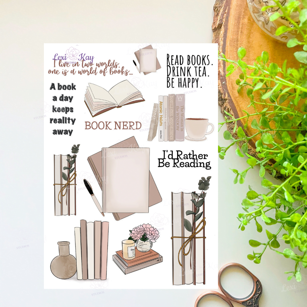 Book Lovers Printable Sticker Sheet – LexiKay Studios Ltd