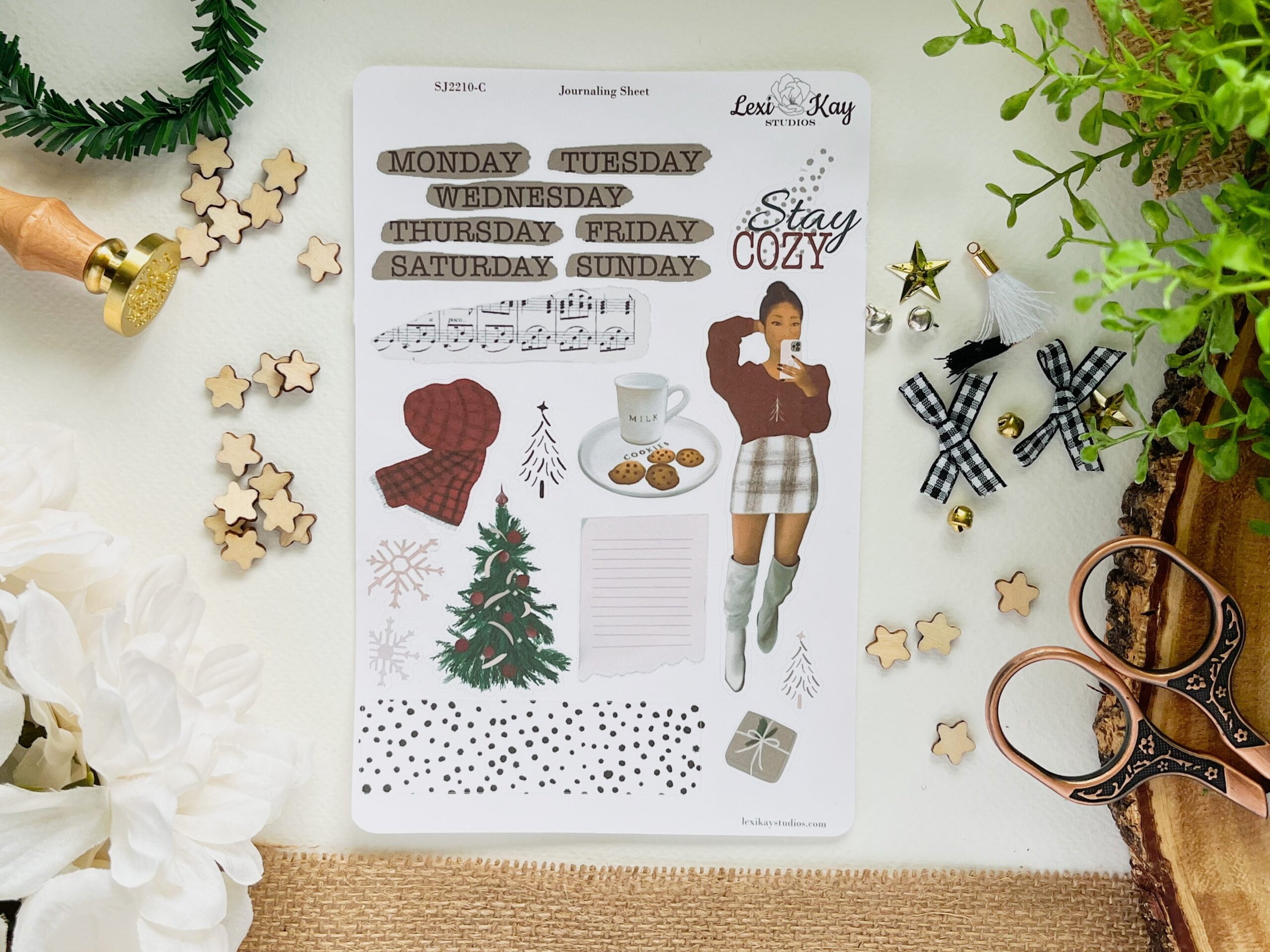 CHRISTMAS GIRL JOURNAL STICKER SHEET – LexiKay Studios Ltd
