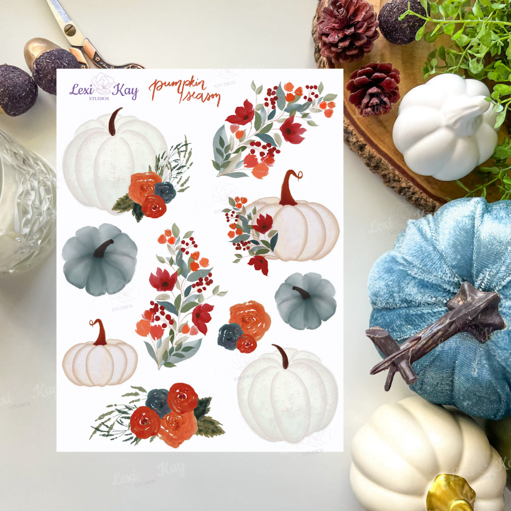 Pumpkin Season Printable Sticker Sheet – LexiKay Studios Ltd
