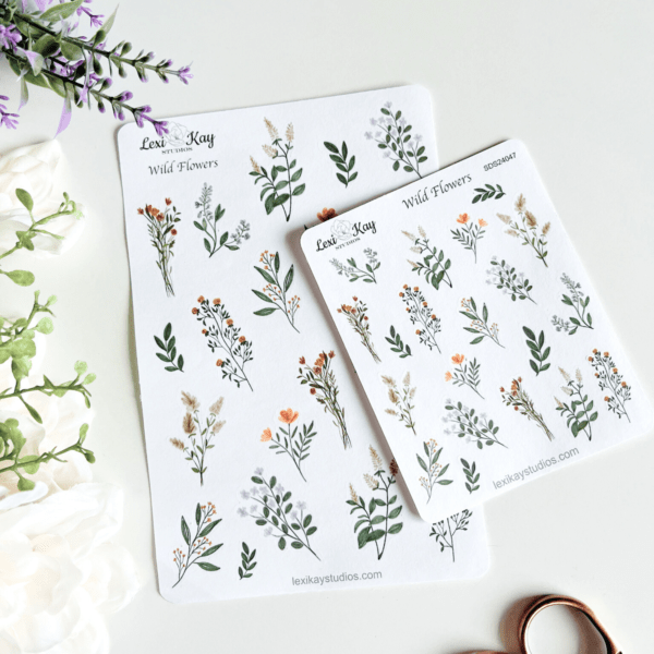 Wild Flowers Printable Sticker Sheet – LexiKay Studios Ltd
